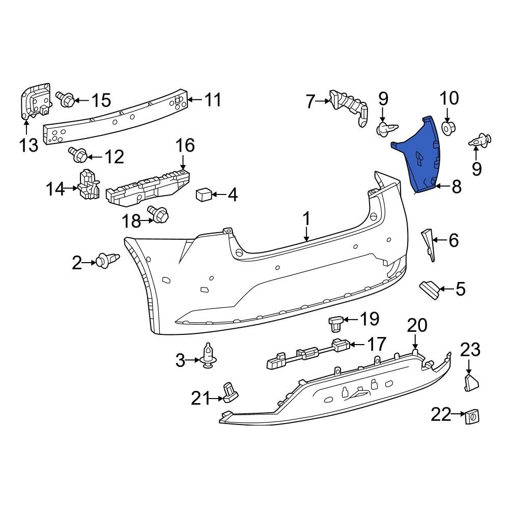 Toyota OE 5259147100 - Rear Right Bumper Splash Shield