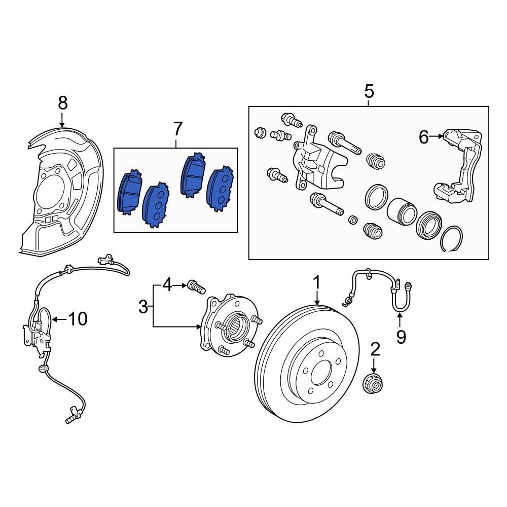 Toyota OE 0446542180 - Front Disc Brake Pad Set