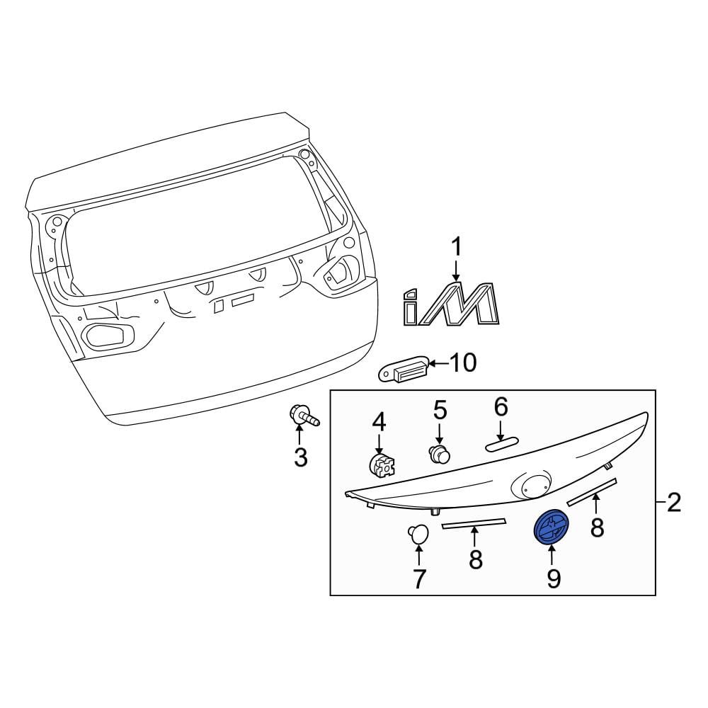 Toyota OE 90975A2011 - Rear Deck Lid Emblem