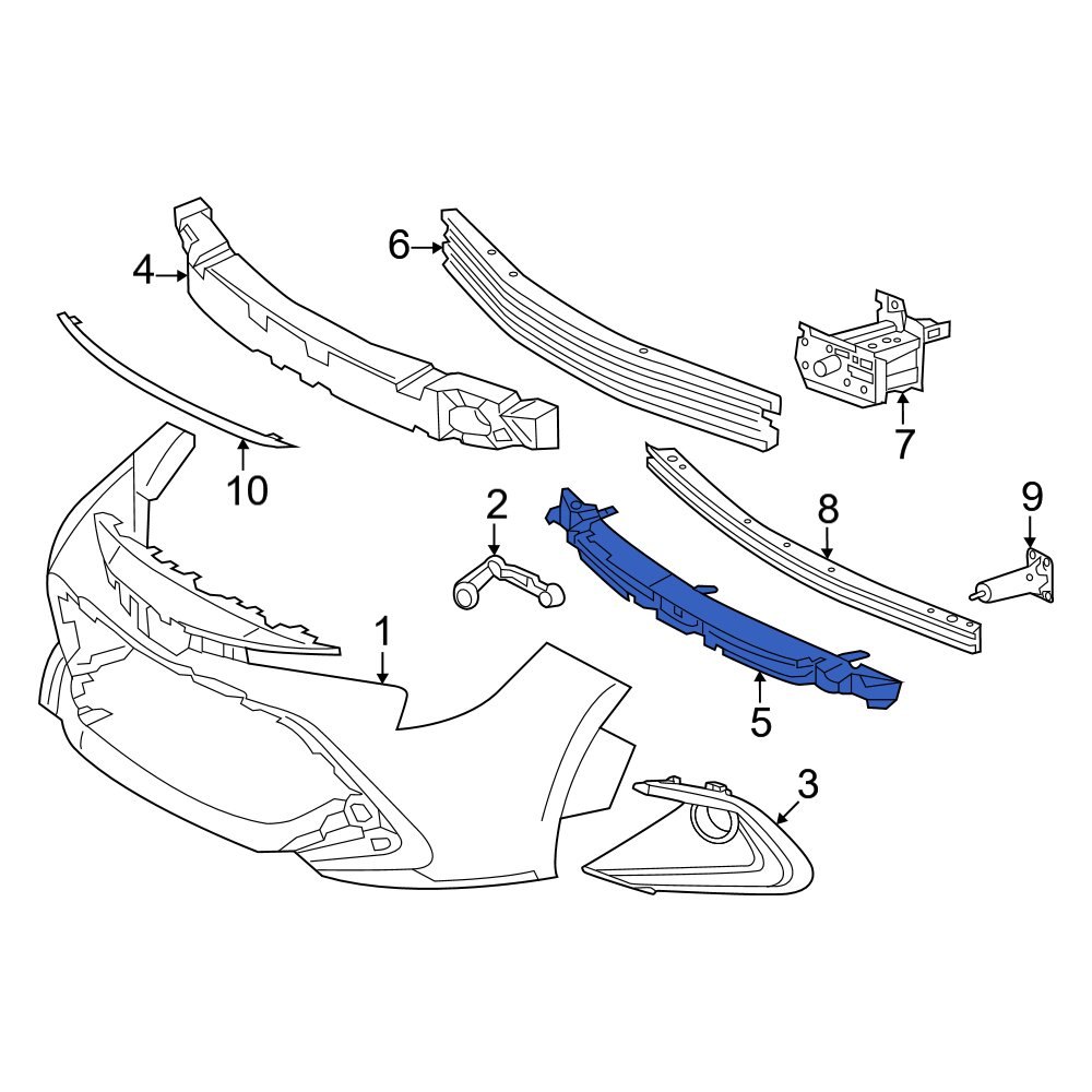 Toyota OE 5261802310 - Front Lower Bumper Impact Absorber