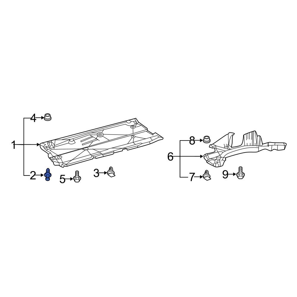 Toyota OE 9046707220 - Rear Radiator Support Splash Shield Clip