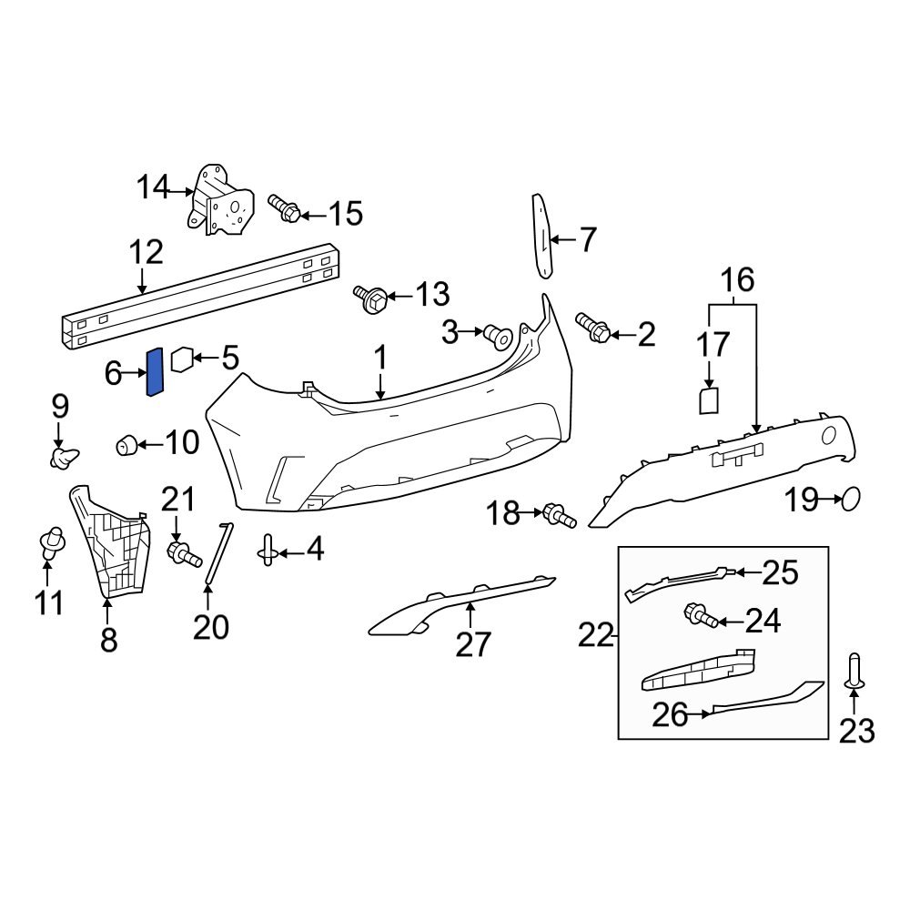 Toyota OE 5242102050 - Bumper Cover Insulator