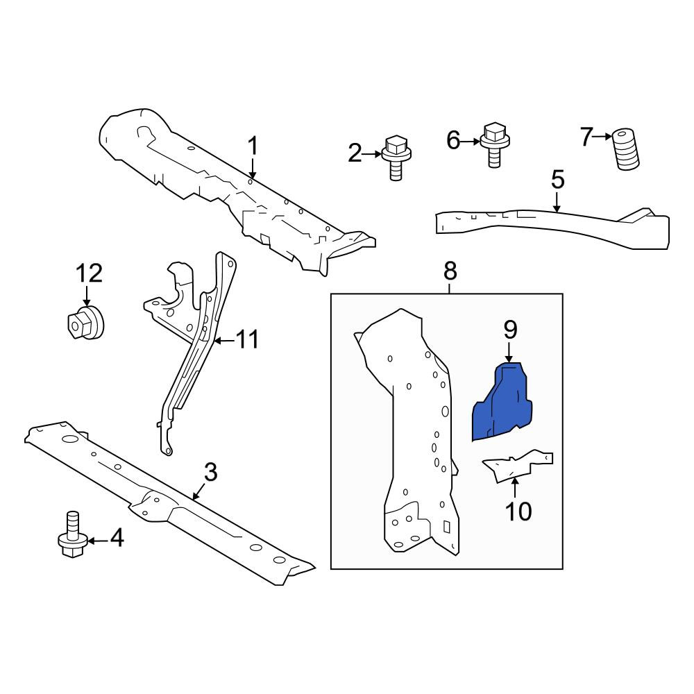 Toyota OE 5214402040 - Left Radiator Support Side Panel Bracket
