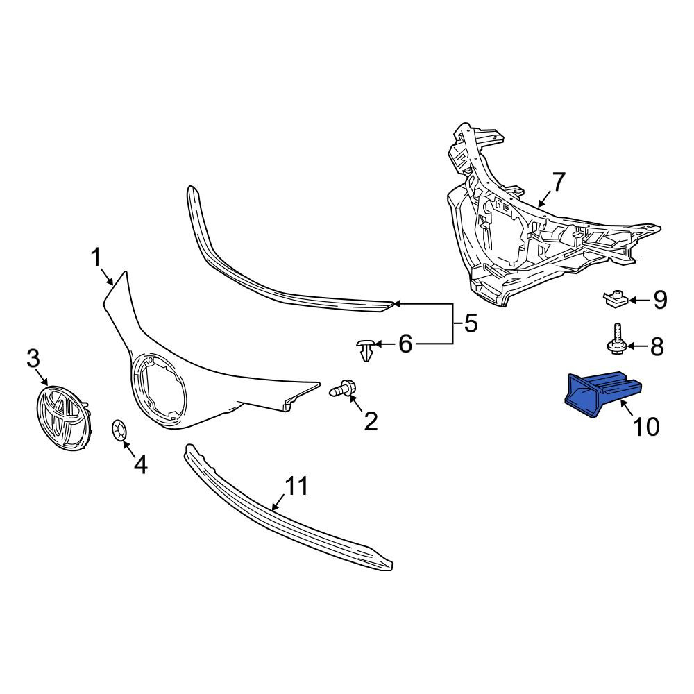 Toyota OE 5252110040 - Grille Reinforcement Bracket