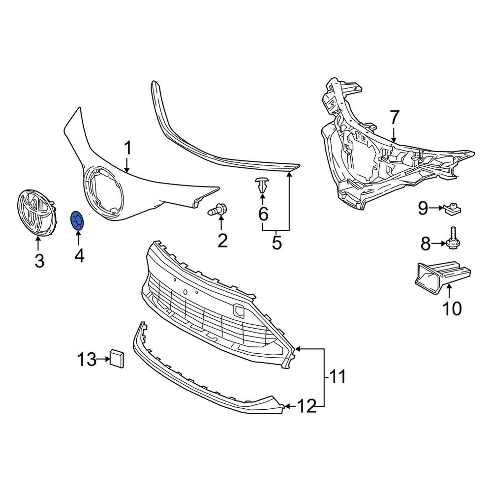 Toyota OE 9018306031 - Grille Emblem Nut