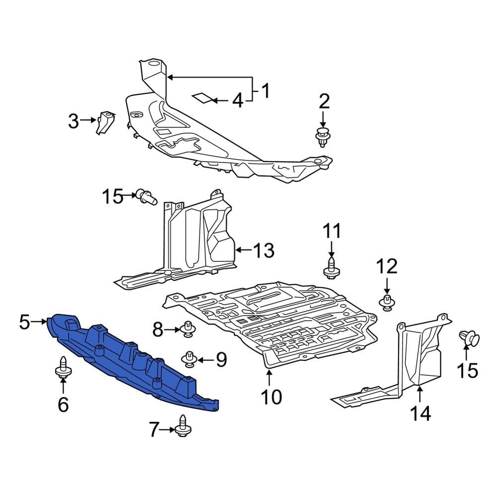 Toyota OE 51444F4010 - Front Left Radiator Support Splash Shield