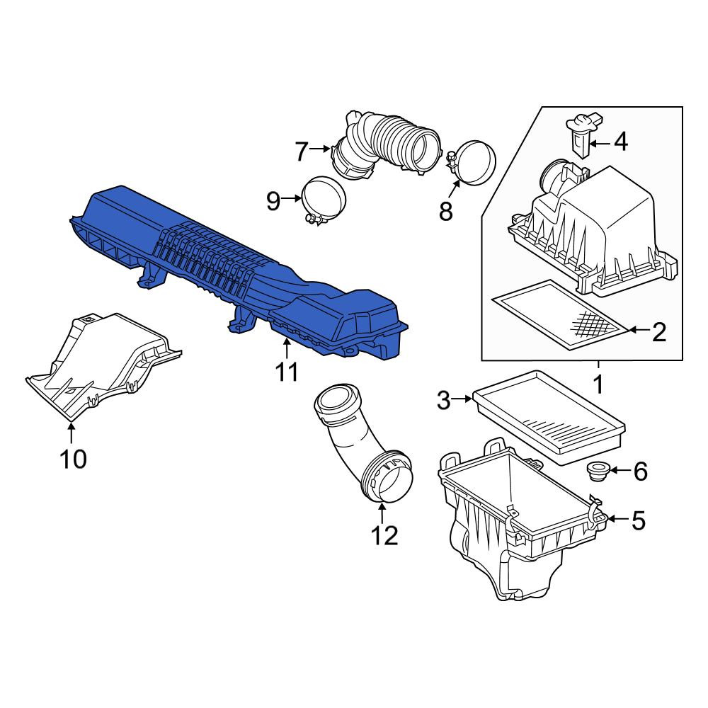 Toyota OE 177510T230 - Front Center Engine Air Intake Hose
