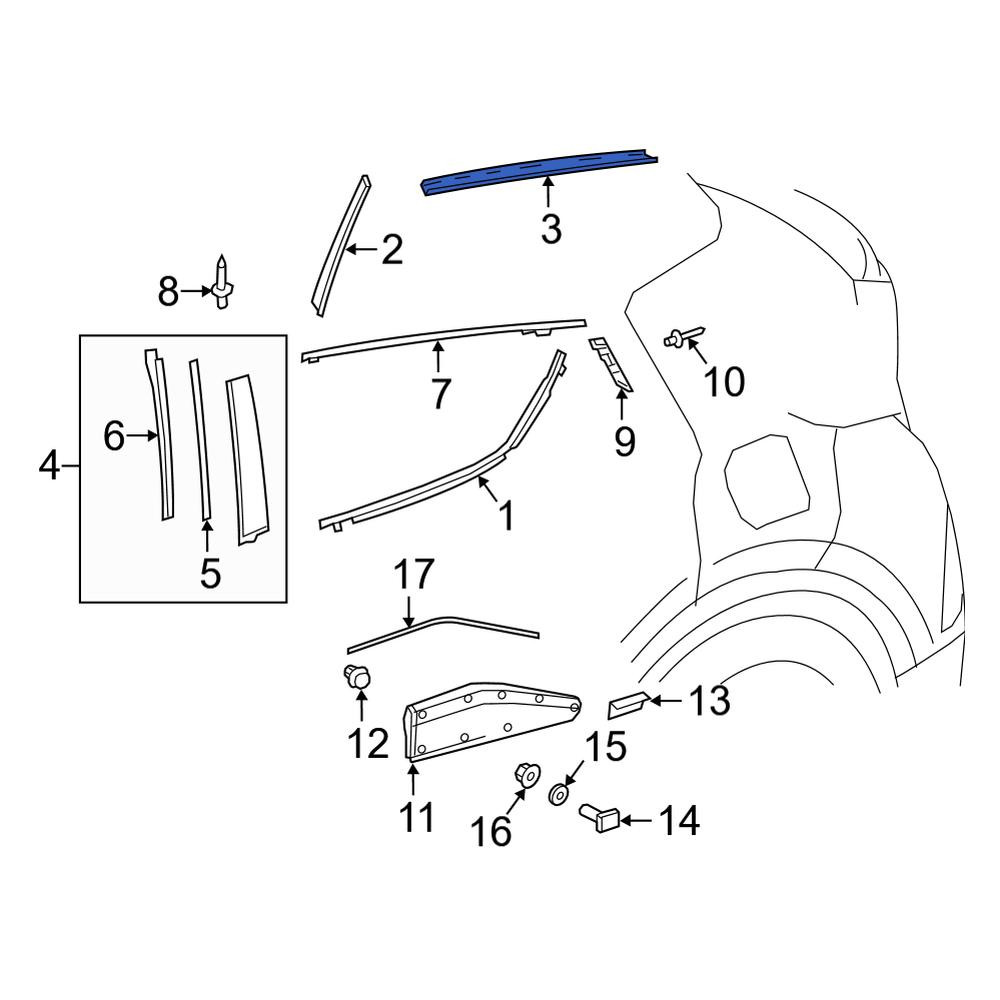 Toyota OE 75985F4010 - Front Center Right Black Out Tape