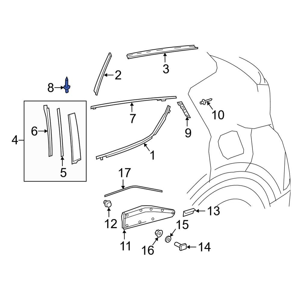 Toyota OE 90269A0006 - Door Reveal Molding Rivet