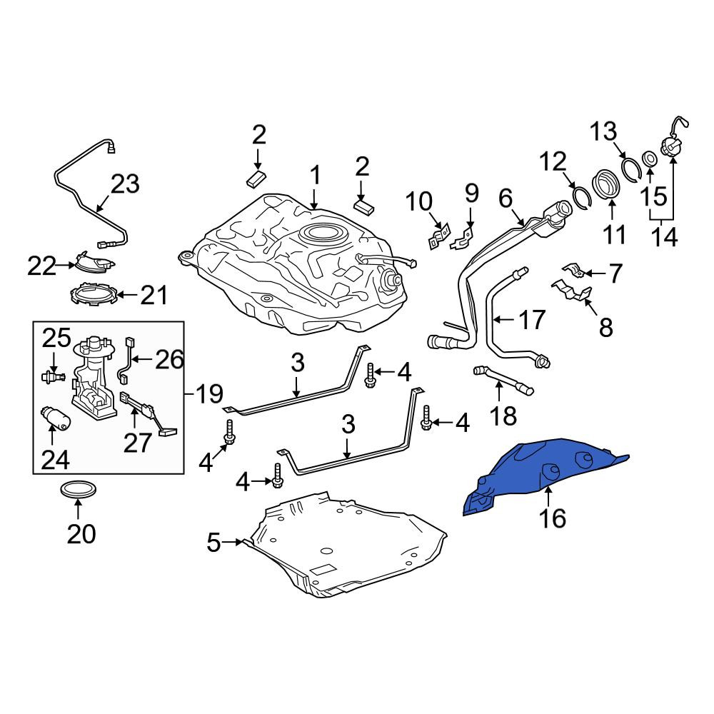 Toyota OE 7760610060 - Lower Fuel Tank Shield