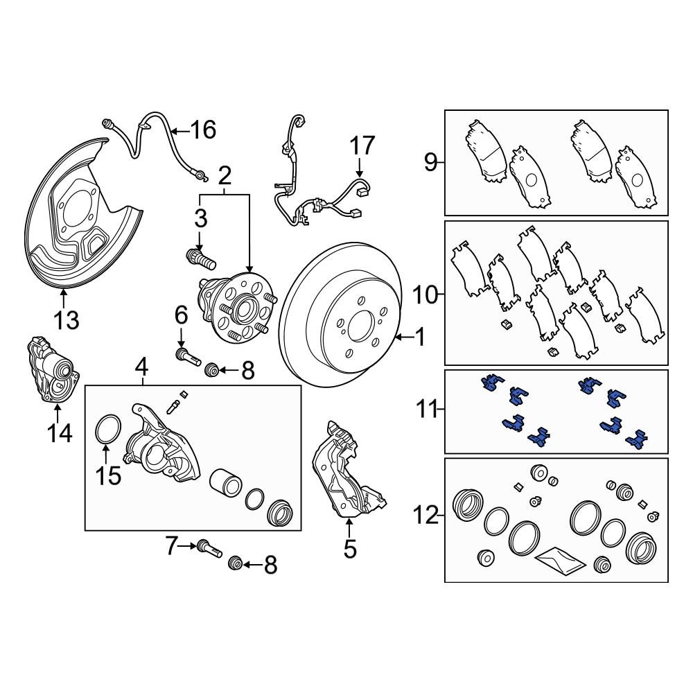 Toyota OE 04466F4010 - Rear Disc Brake Pad Set