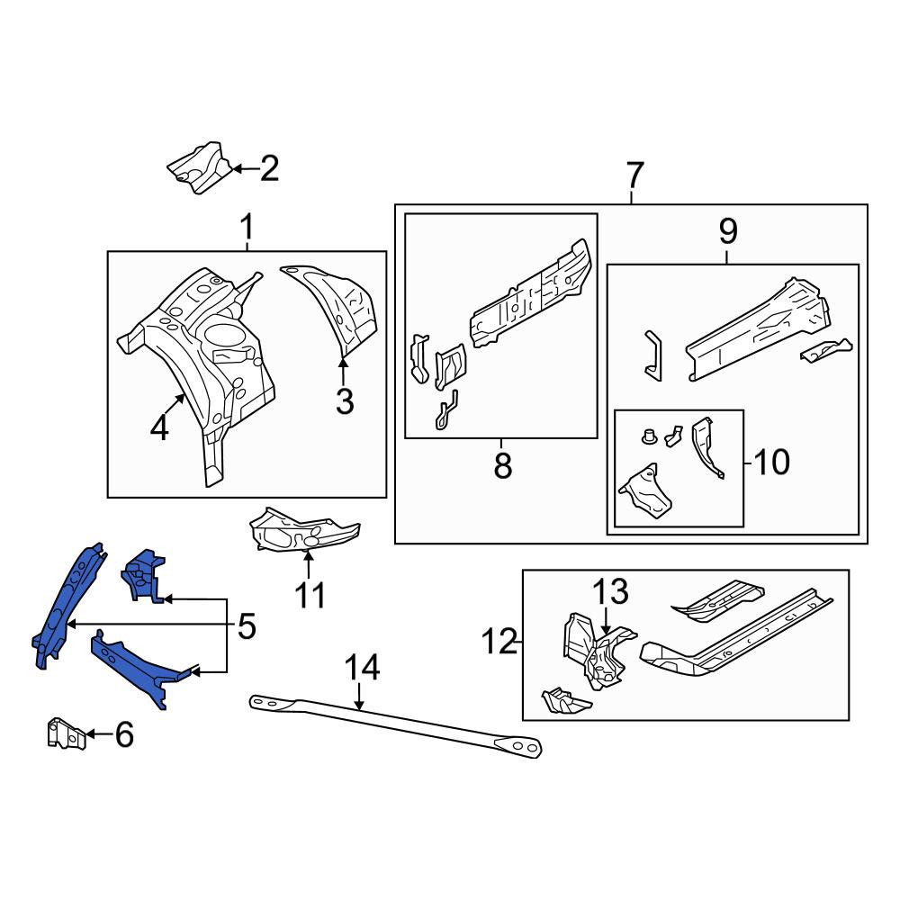 Toyota OE SU00309134 - Front Left Fender Apron Extension