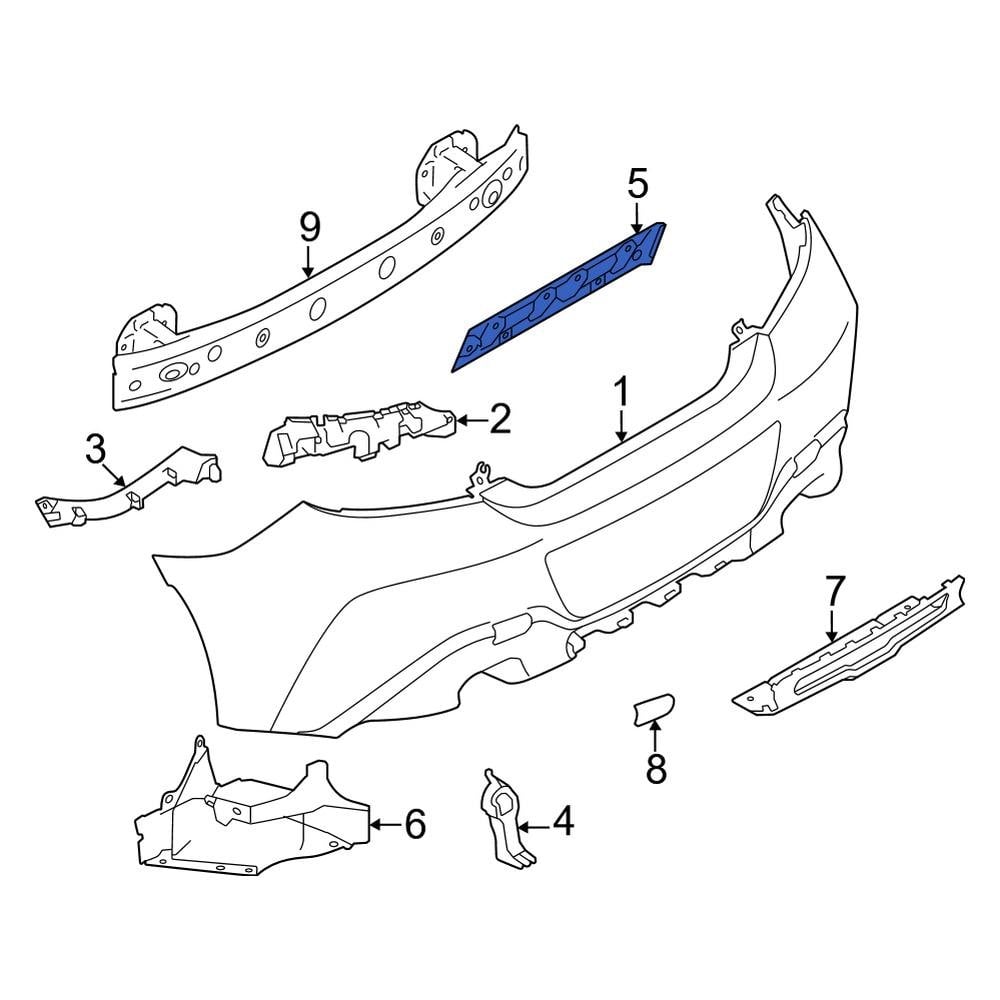 Toyota OE SU00310806 - Rear Center Bumper Cover Support Rail