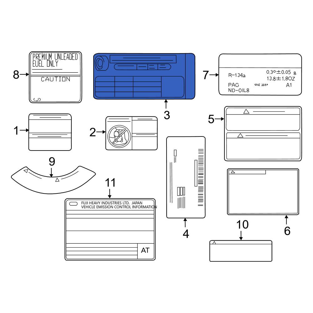 Toyota OE SU00300772 - Tire Information Label
