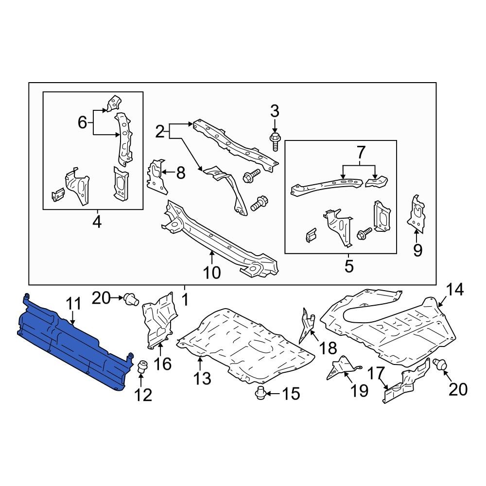 Toyota OE SU00301221 - Front Radiator Support Splash Shield