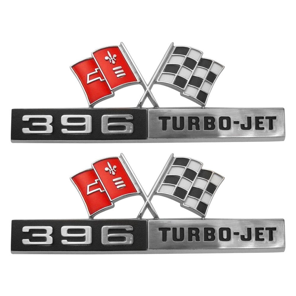 Trim Parts® 5219A - "396 Turbo Jet" Front Fender Emblems