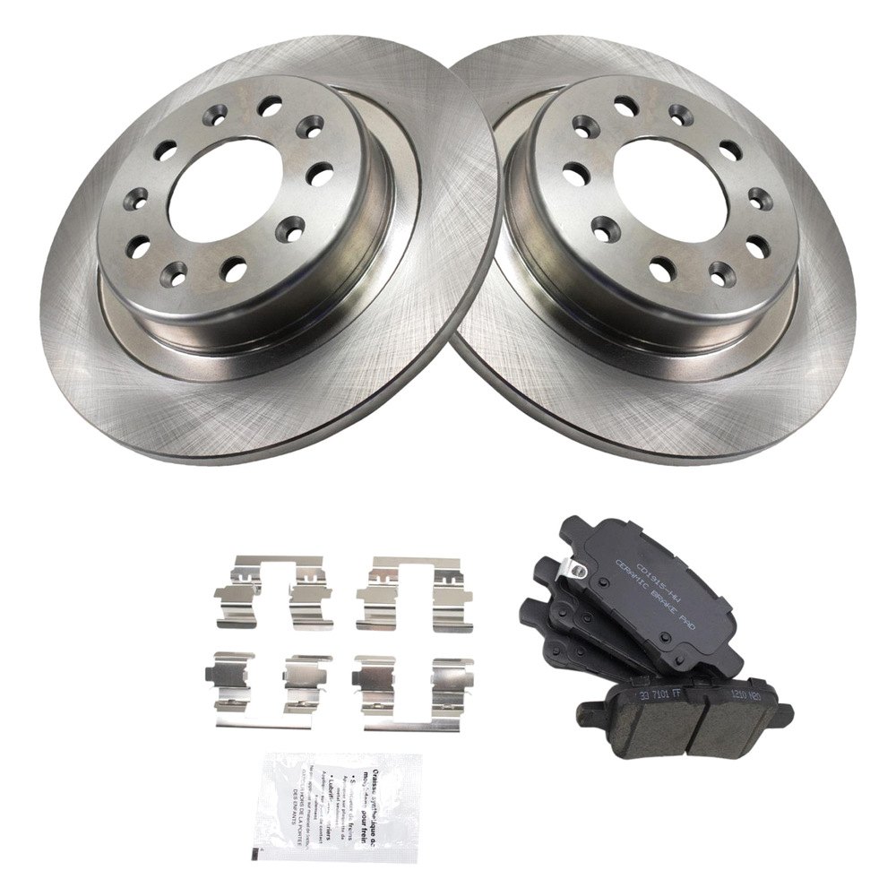 TRQ® BKA14591 - Rear Disc Brake Kit with Ceramic Pads