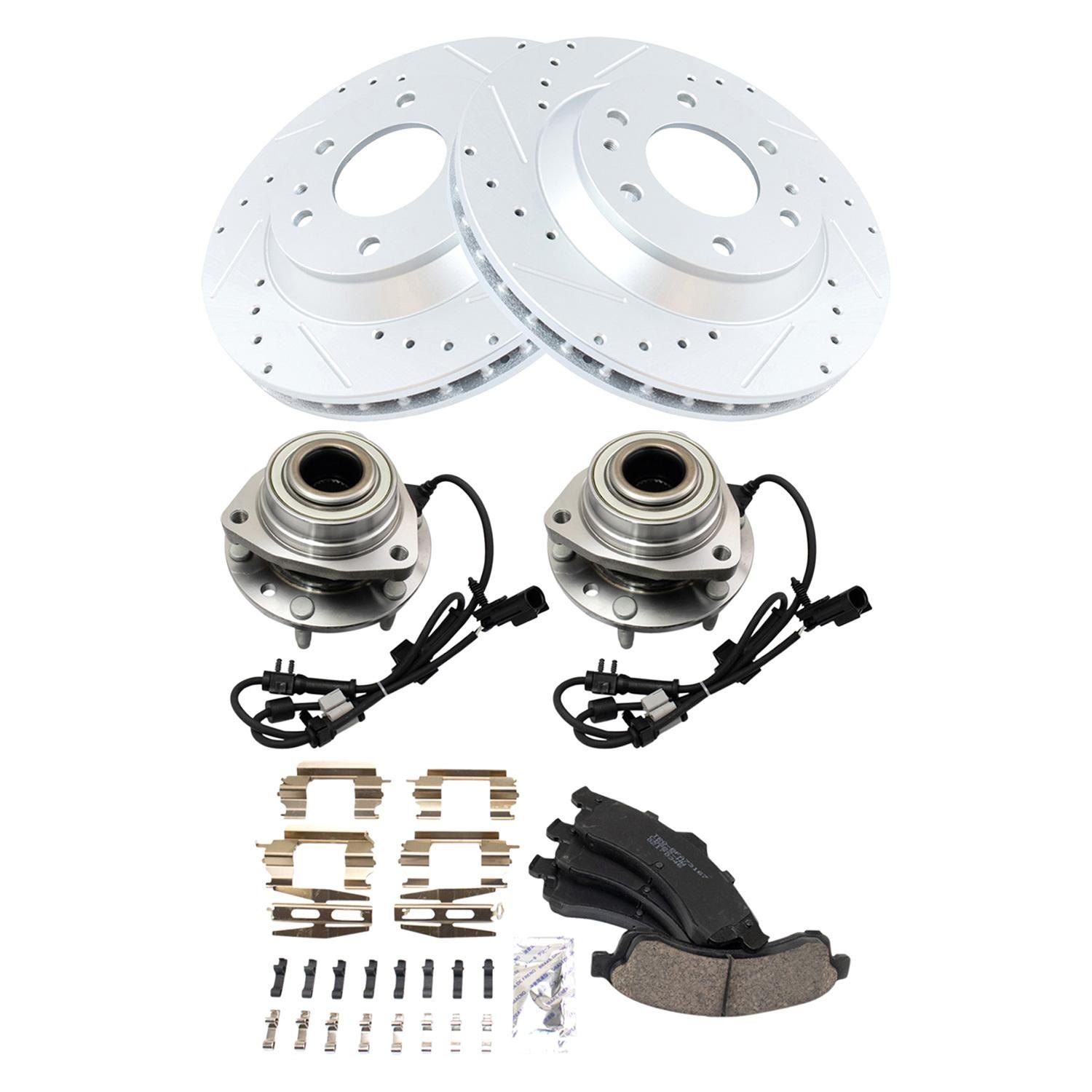 TRQ® BKA21724 - Performance Ceramic Front Brake Kit with Hub Assemblies