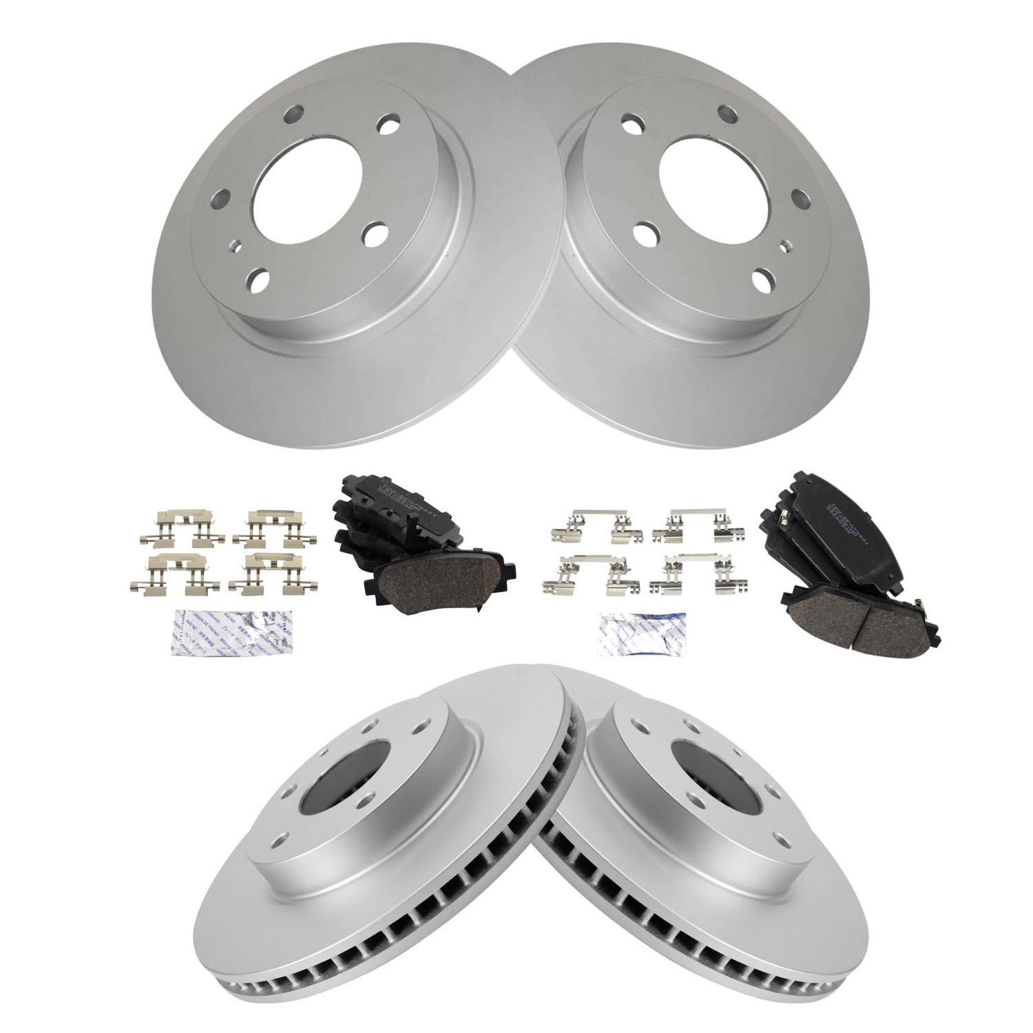 TRQ® BKA24955 - Front and Rear Disc Brake Kit with Ceramic Pads