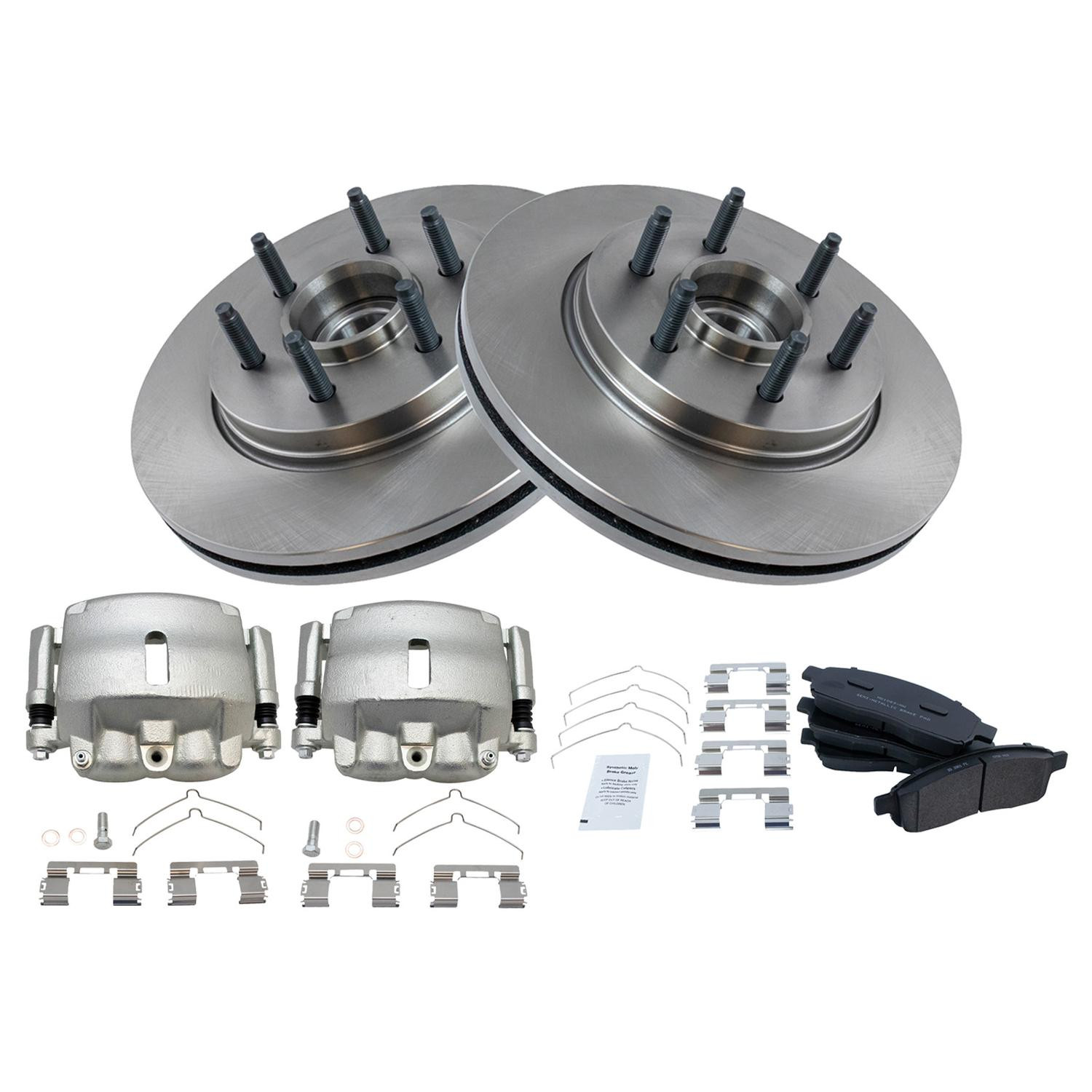 TRQ® BKA25303 - Front Disc Brake Kit with Semi-Metallic Pads and Calipers