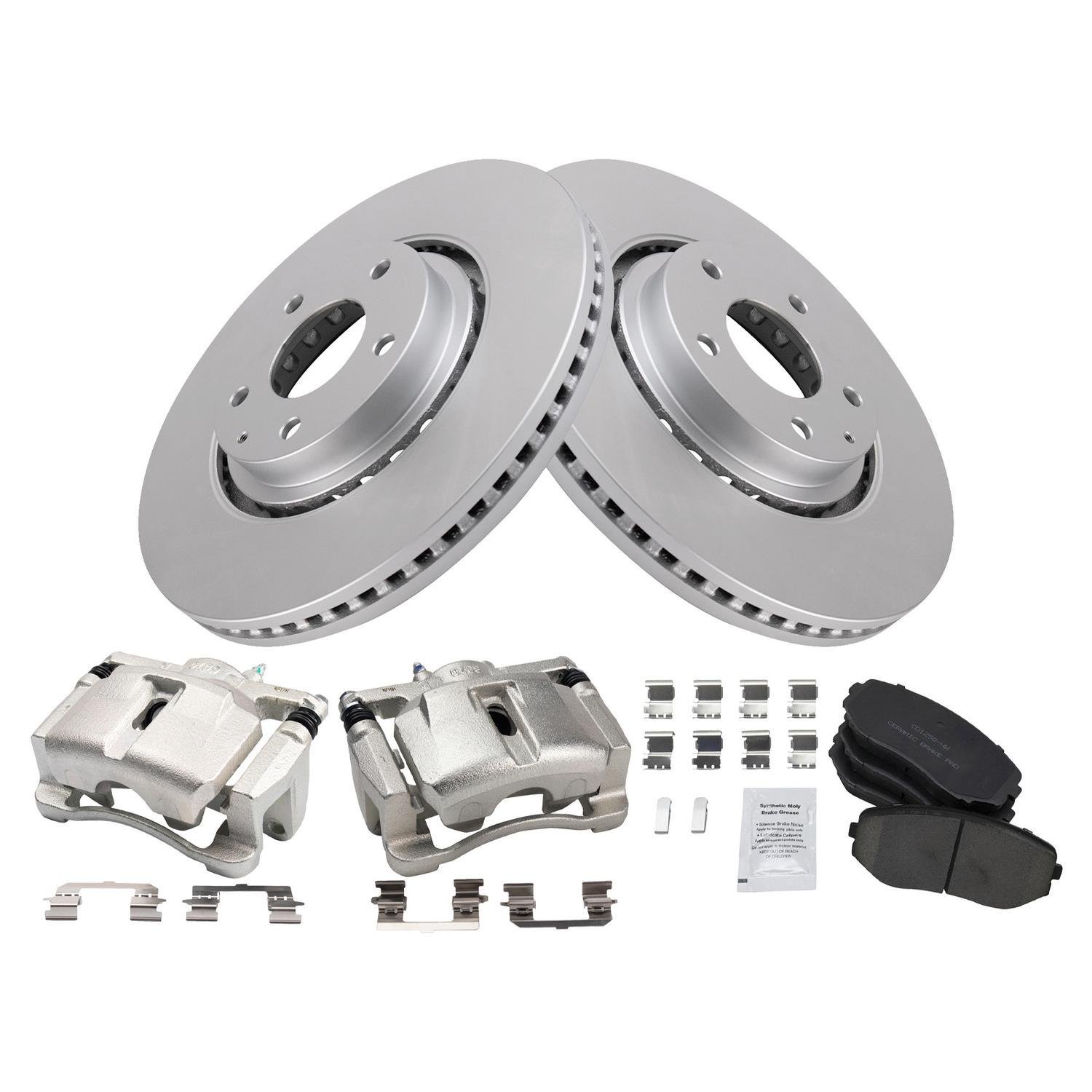 TRQ® BKA25556 - Front Disc Brake Kit with Ceramic Pads and Calipers