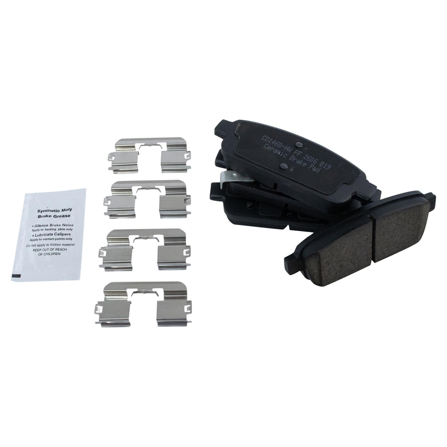 TRQ® BKA26366 - Ceramic Brake Pad & Rotor Kit with Calipers