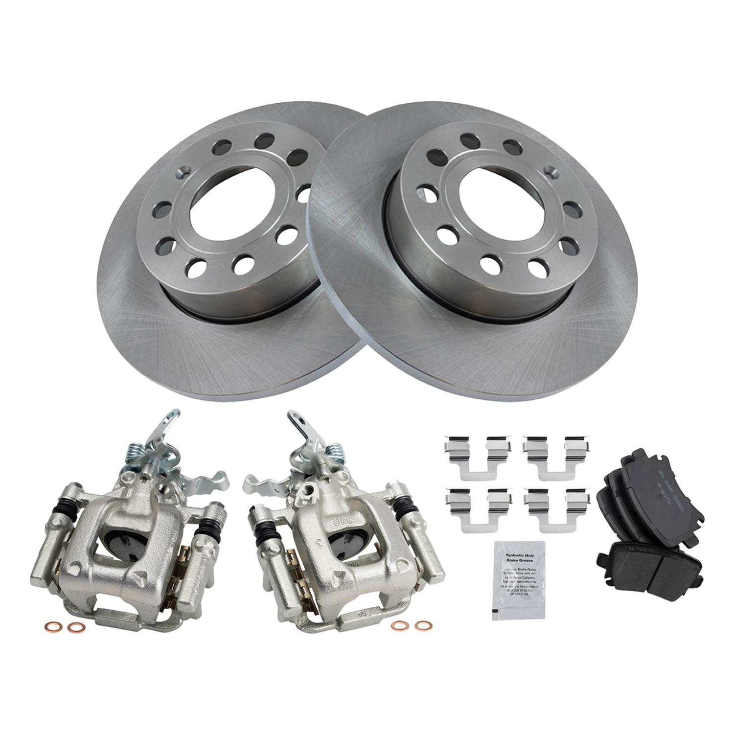 TRQ® BKA26422 - Rear Disc Brake Kit with Ceramic Pads and Calipers