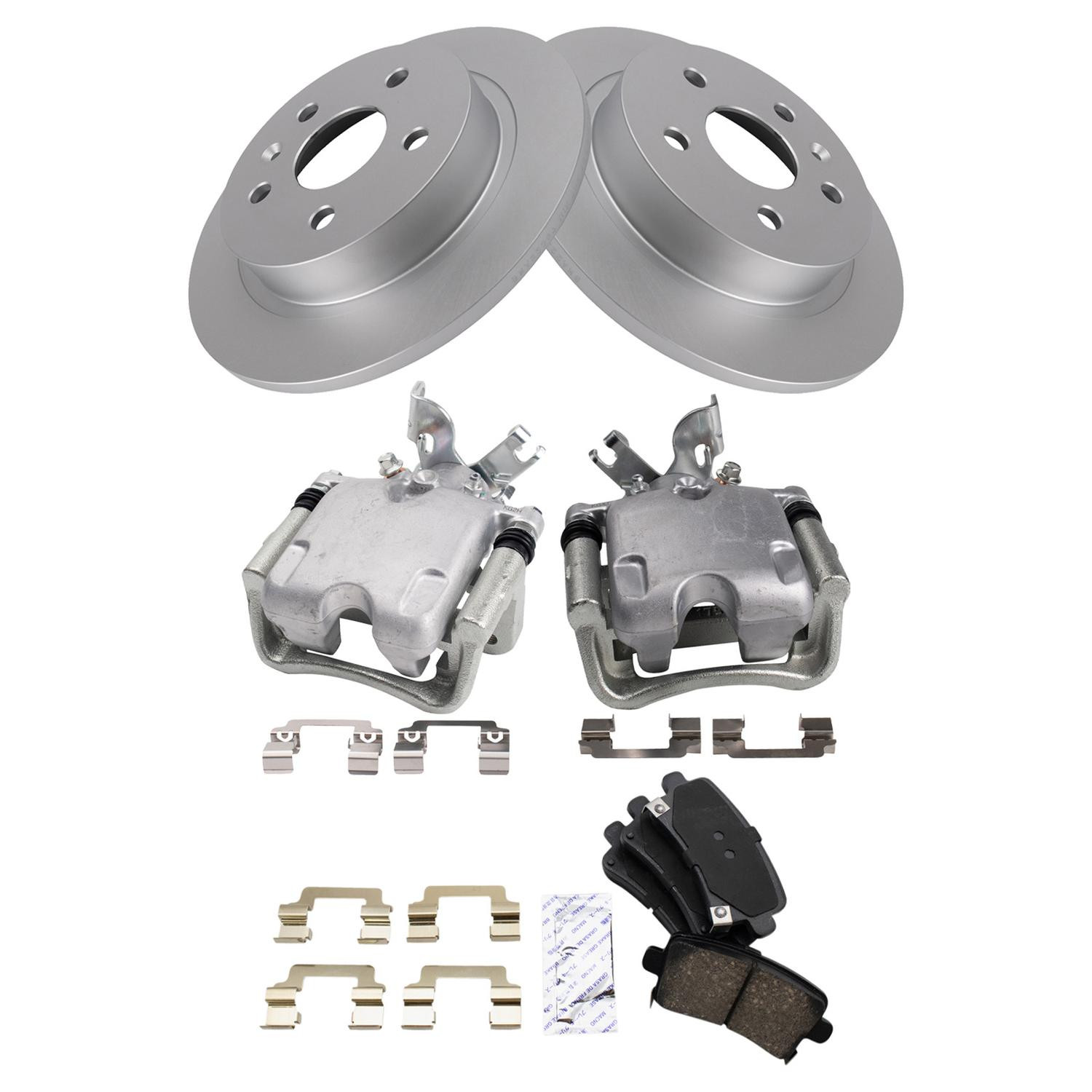 TRQ® BKA26549 - Rear Disc Brake Kit with Ceramic Pads and Calipers