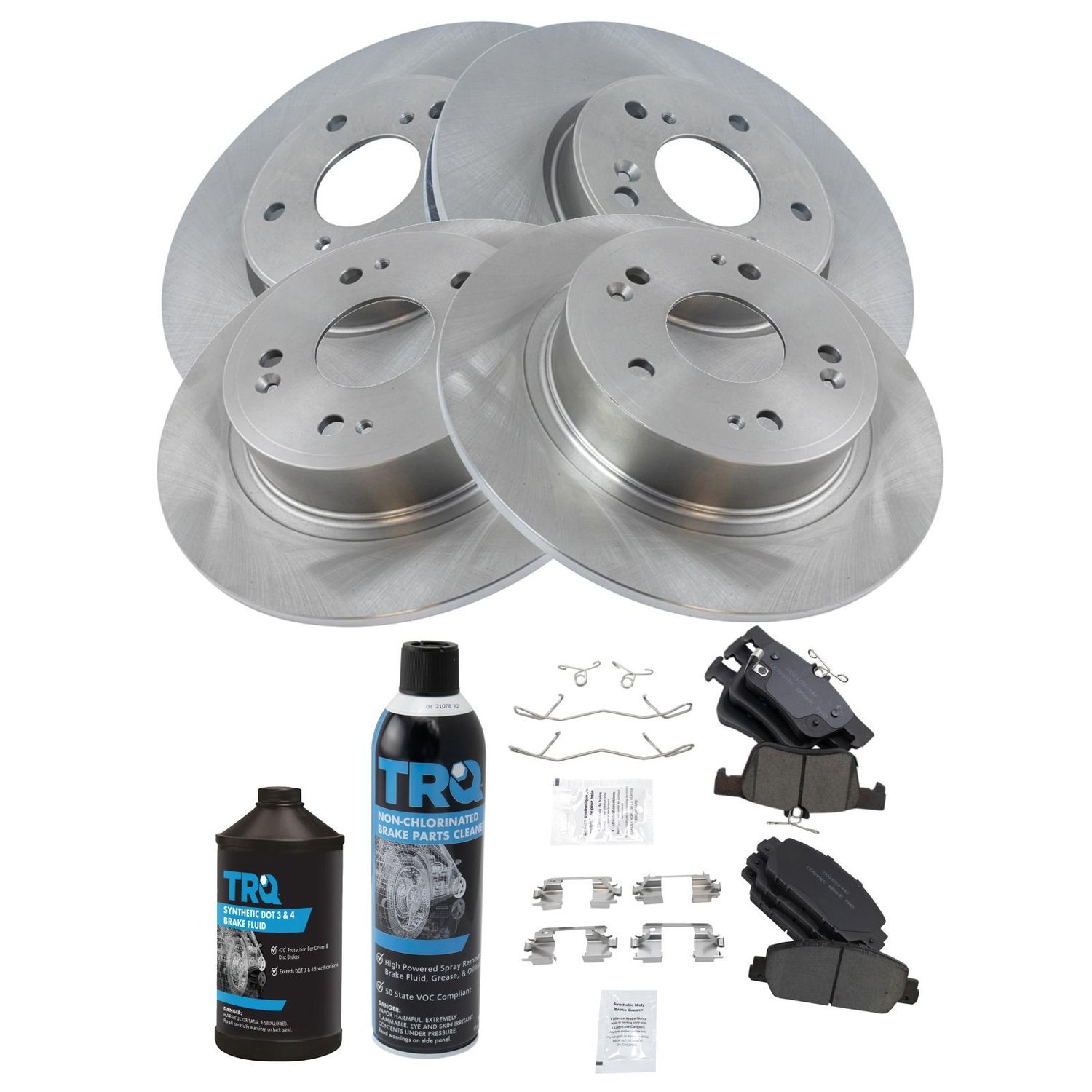 TRQ® BKA44366 - Front and Rear Disc Brake Kit with Ceramic Pads