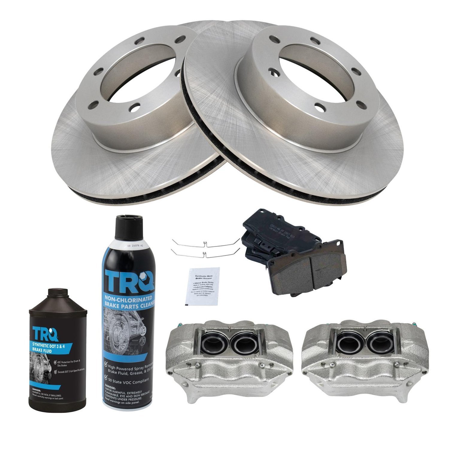 TRQ® BKA45286 - Front Disc Brake Kit with Ceramic Pads and Calipers