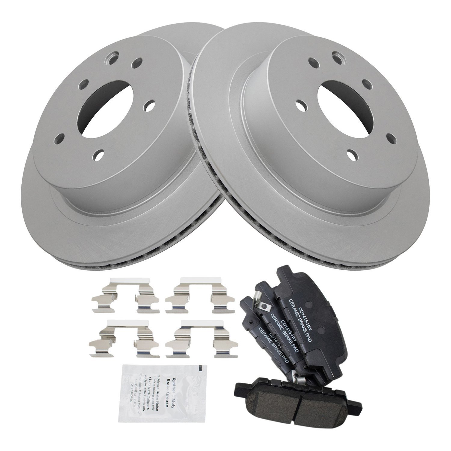 TRQ® BKA51668 - Rear Disc Brake Kit with Ceramic Pads