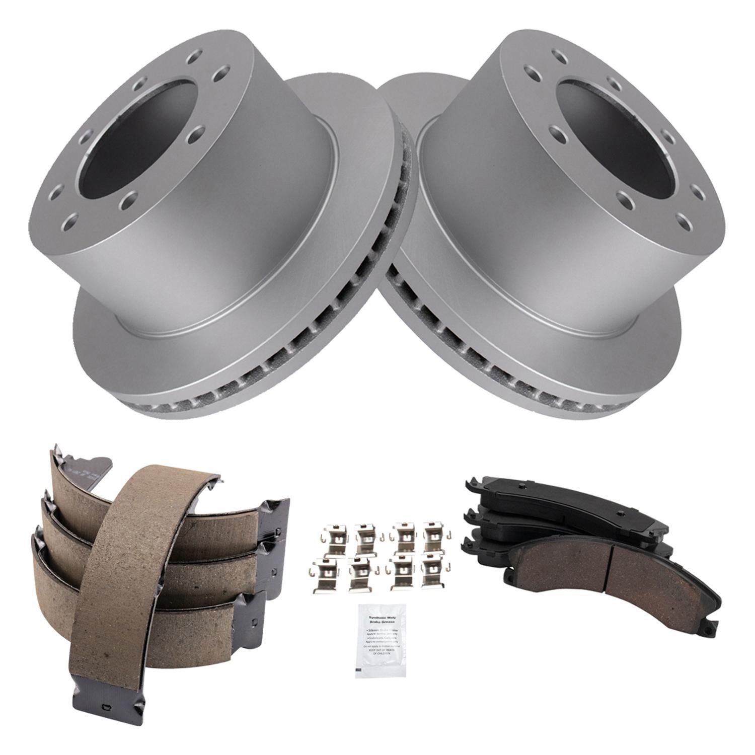 TRQ® BKA54015 - Rear Disc Brake Kit with Ceramic Pads and Shoes