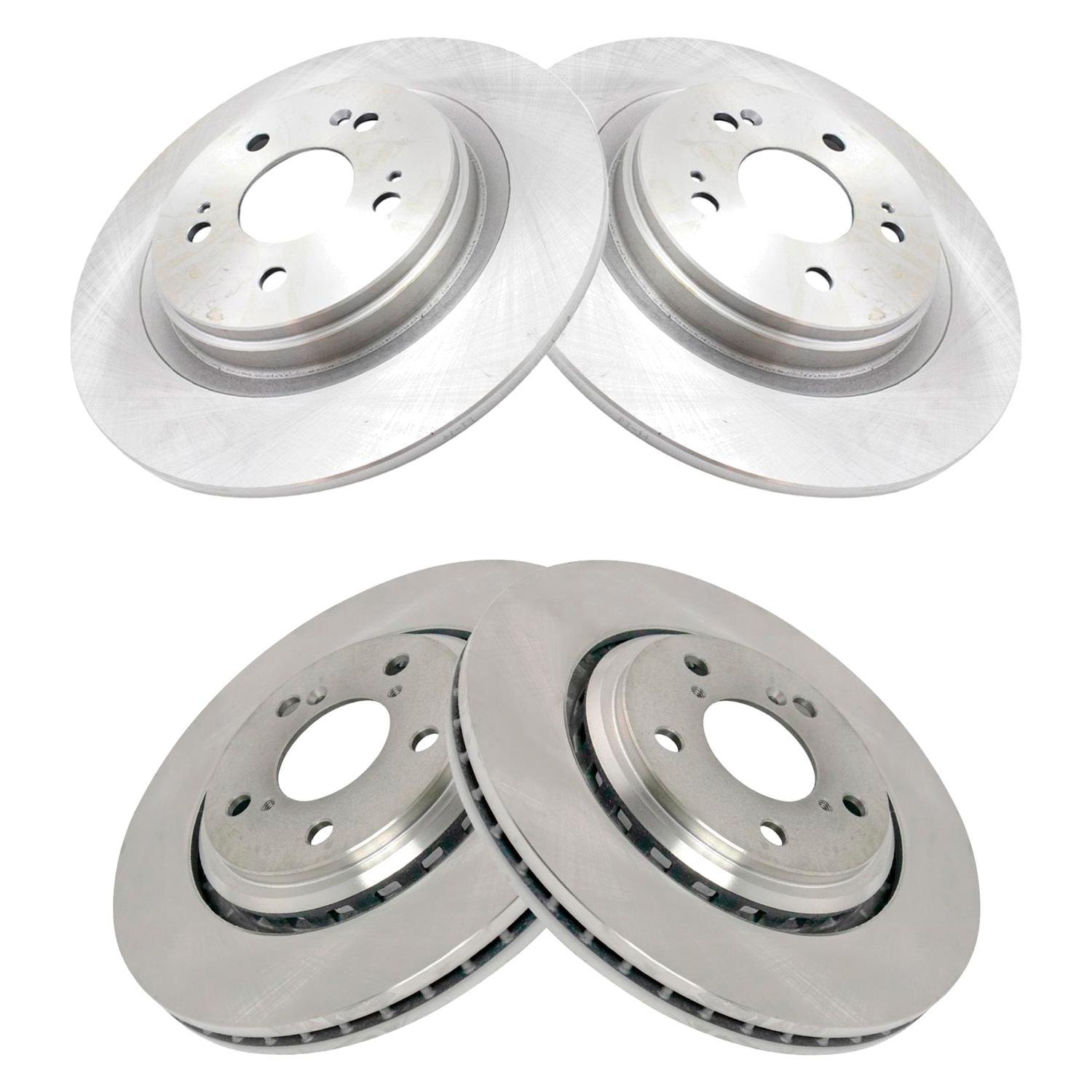 TRQ® BRA15394 - Plain Front and Rear Disc Brake Rotors