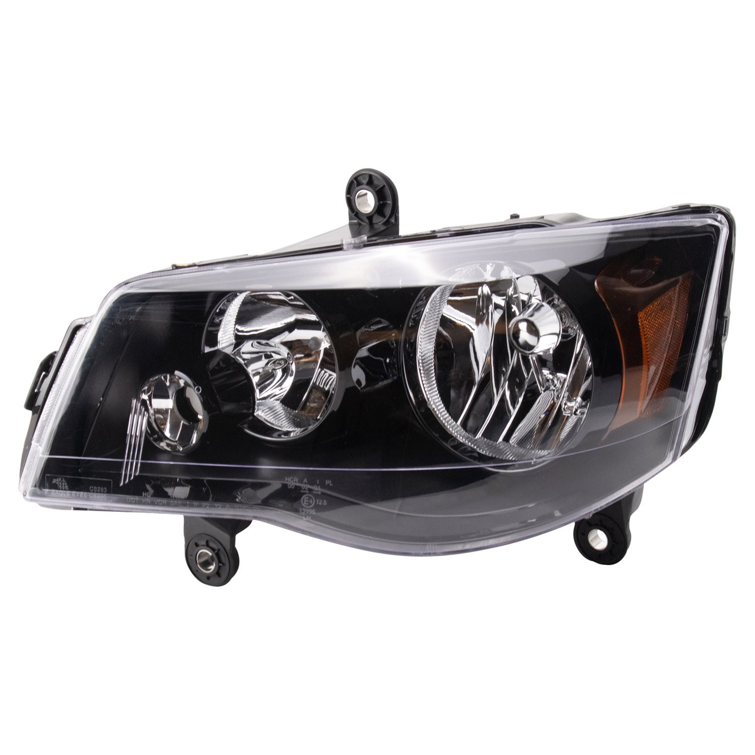 TRQ® HLA88209 - Driver Side Black Factory Style Headlight