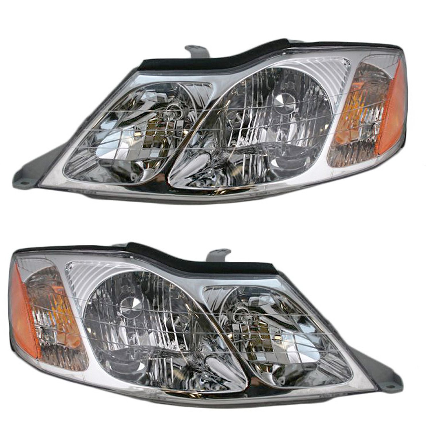 TRQ® HLA88561 - Chrome Factory Style Headlights