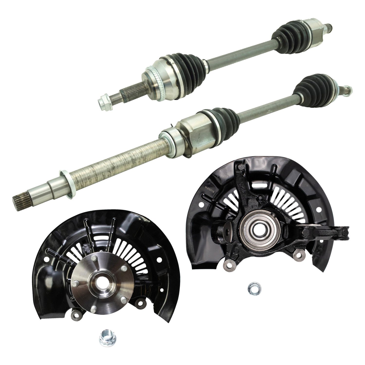 TRQ® PSA60607 - Front Axle Shaft and Suspension Kit