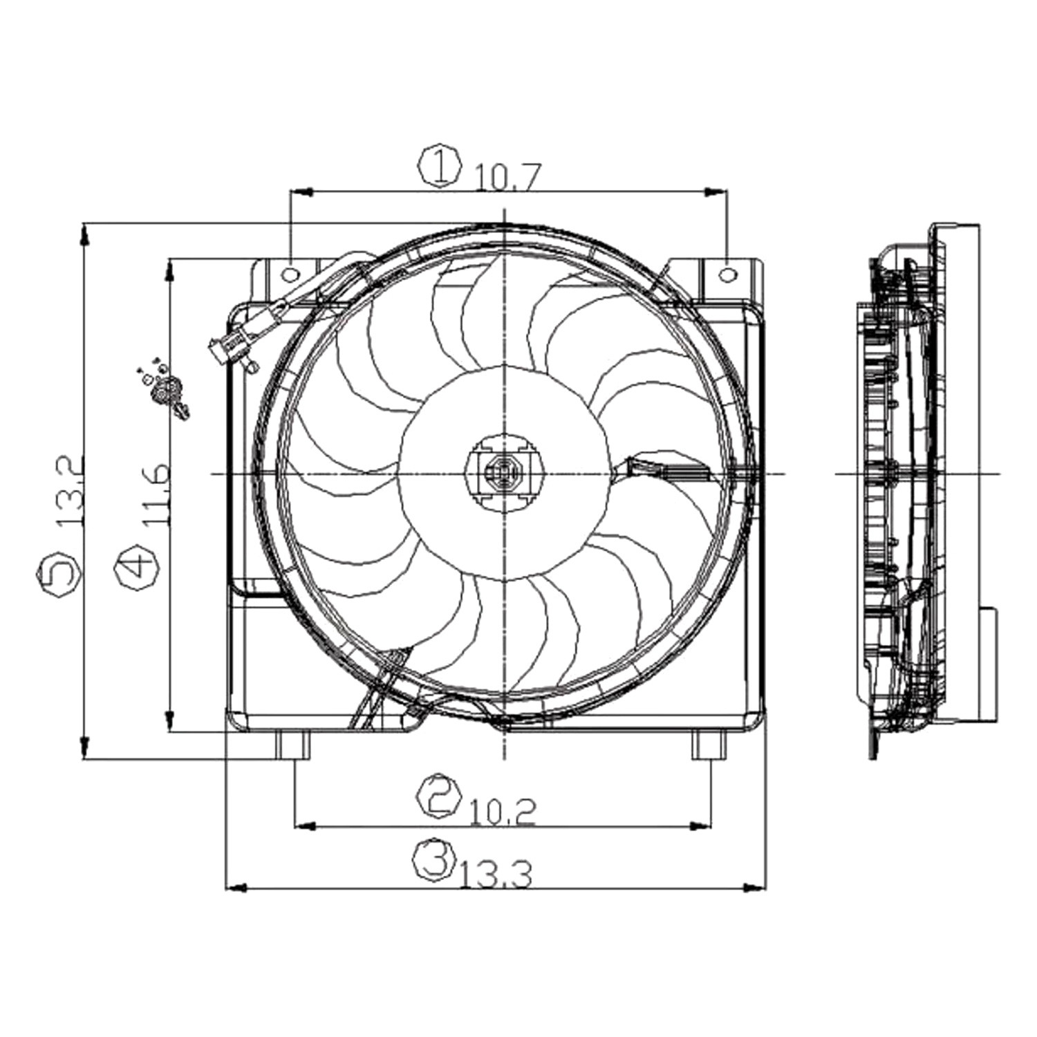TYC® 620550 - Dual Radiator and Condenser Fan Assembly