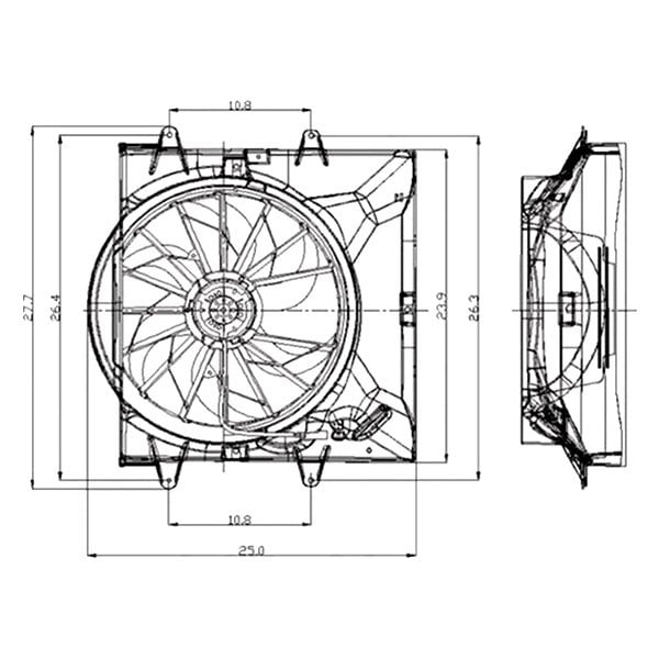 TYC® 621130 - Dual Radiator and Condenser Fan Assembly