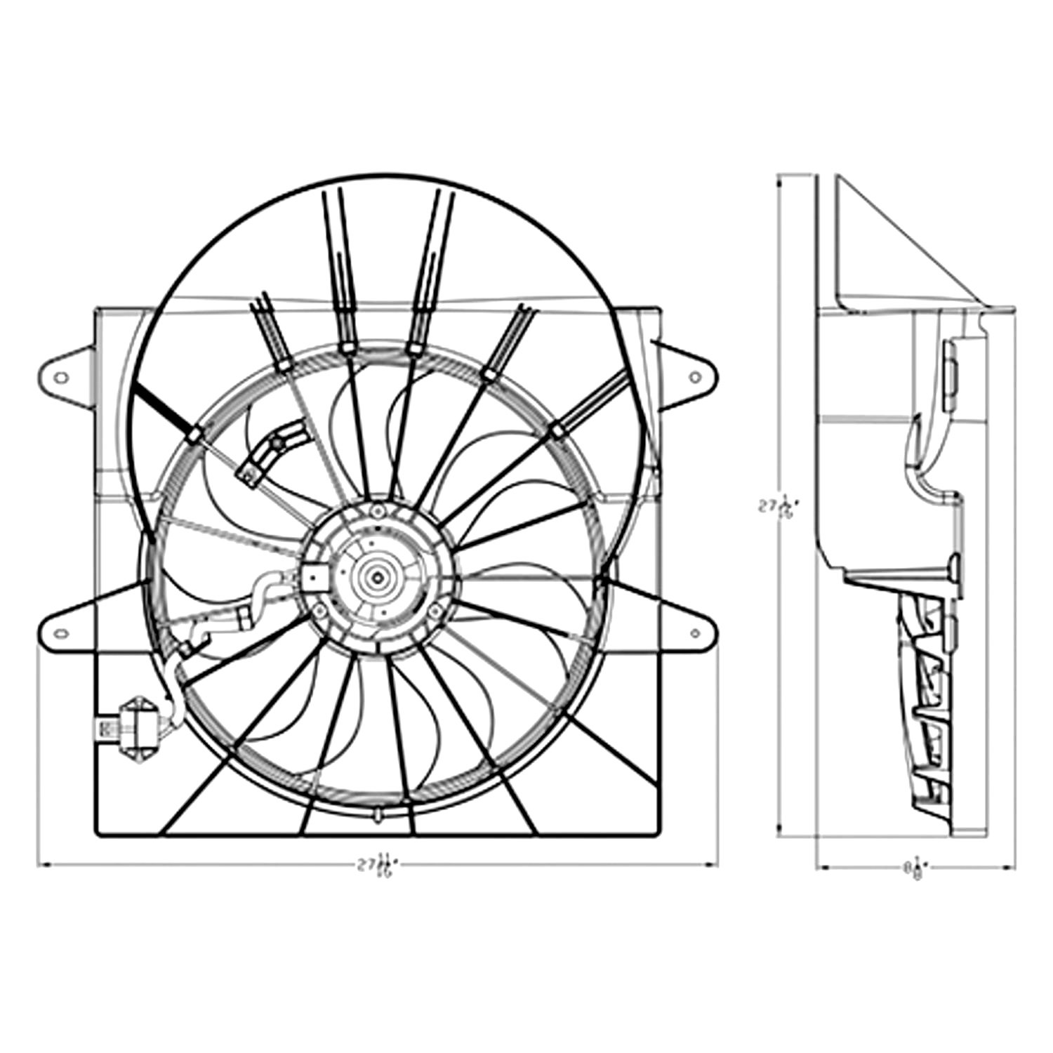 TYC® 623360 - Dual Radiator and Condenser Fan Assembly