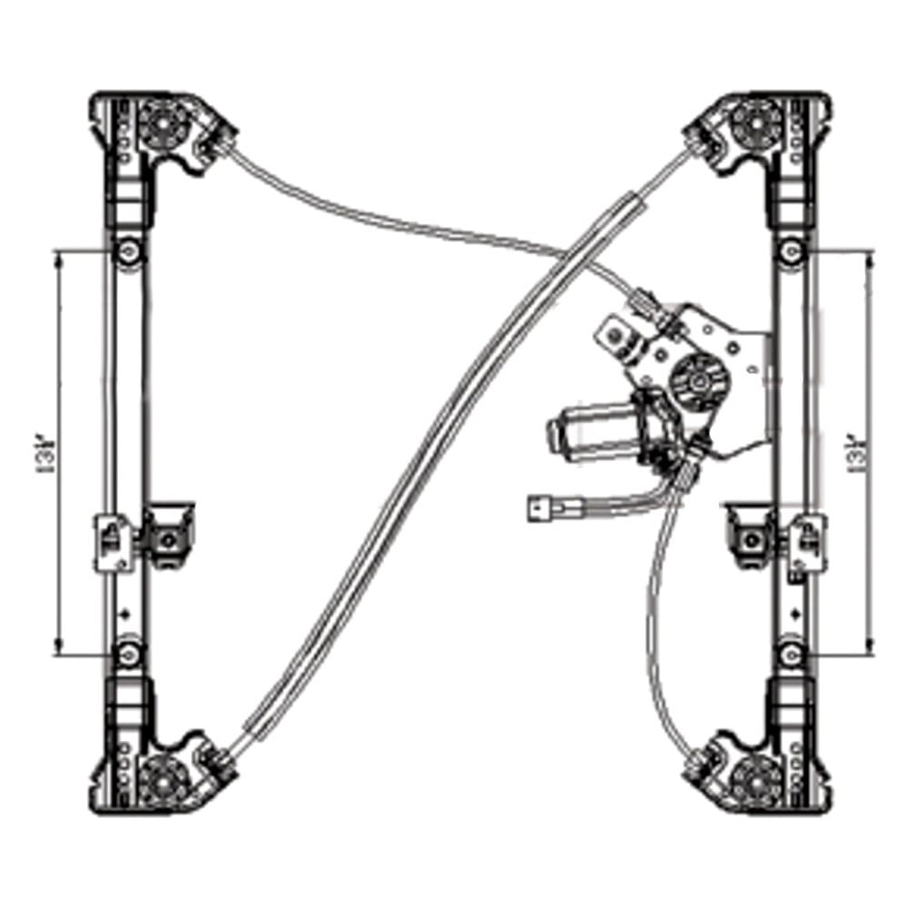 TYC® 660506 - Rear Driver Side Power Window Regulator and Motor Assembly
