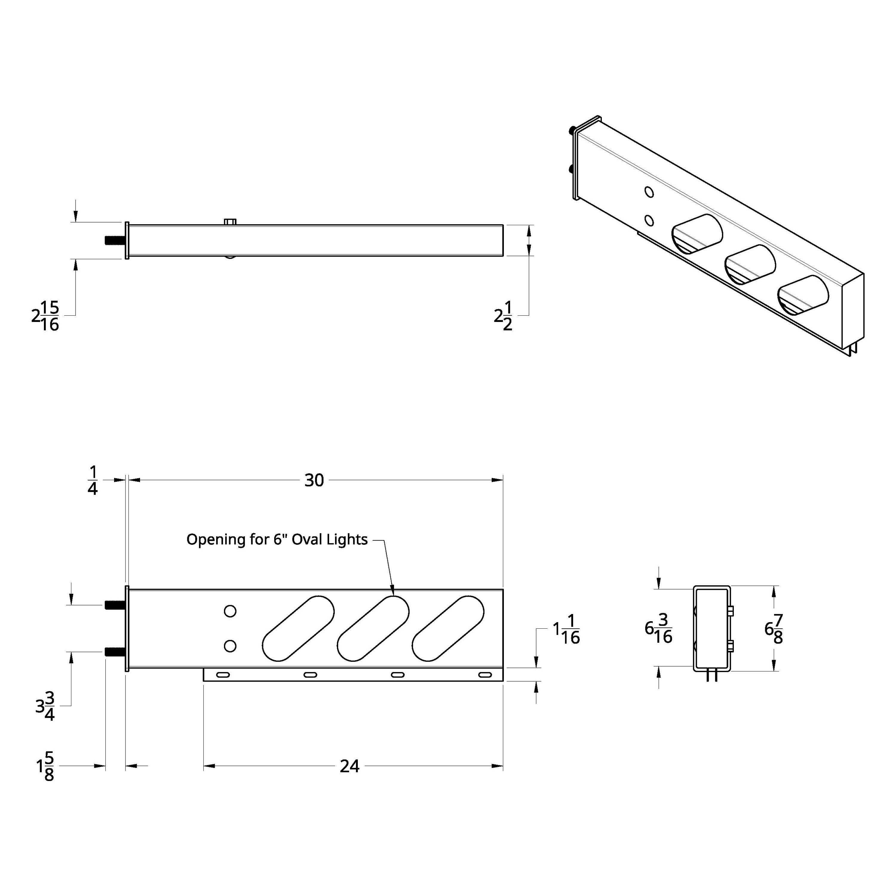United Pacific® - Spring Loaded Light Bars with Six Oval Lights and ...