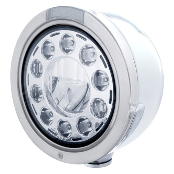 United Pacific® 31567 - 7" Round Chrome Half-Moon "Bullet" Style LED ...