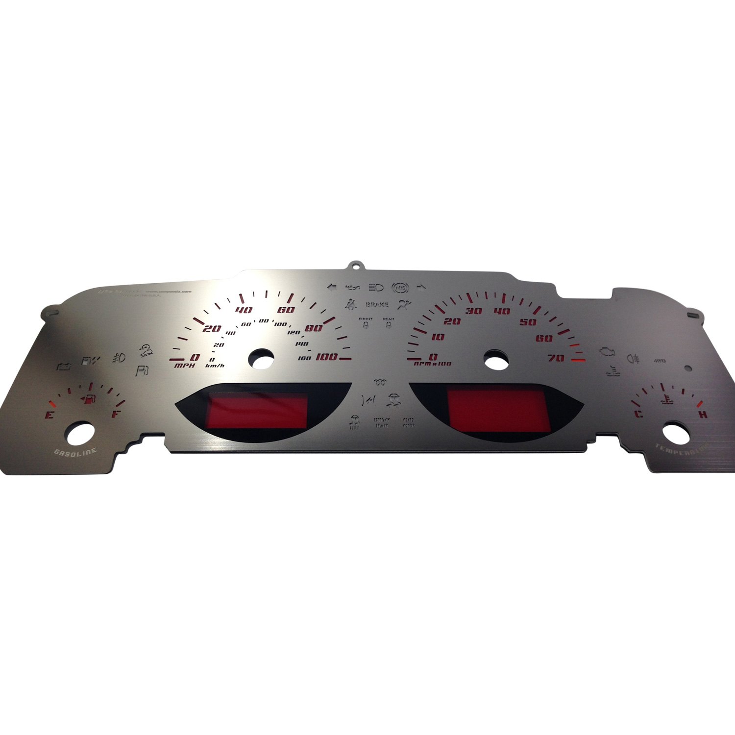 US Speedo® SSJK01R - Stainless Steel Gauge Face Kit with Red Numbers ...