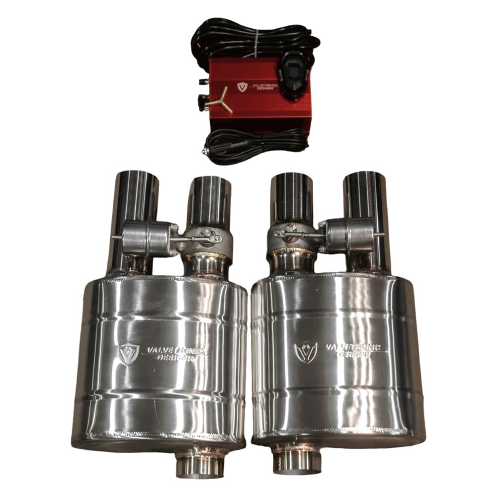 Valvetronic Designs® UVM.63MM.DUALOUT.X2 - Stainless Steel Oval Exhaust ...
