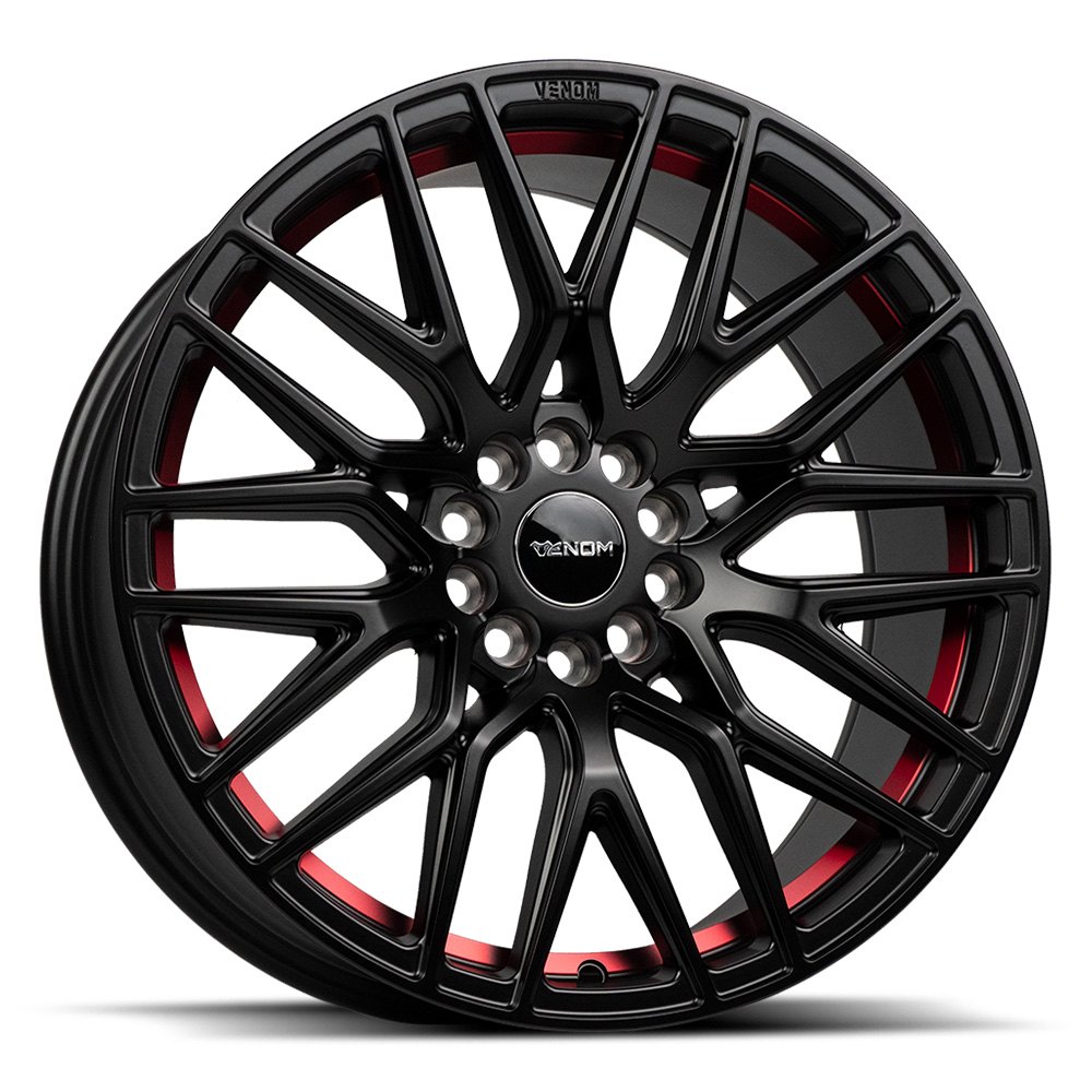 VENOM WHEELS® 40 Wheels - Satin Black with Red Line Rims ...