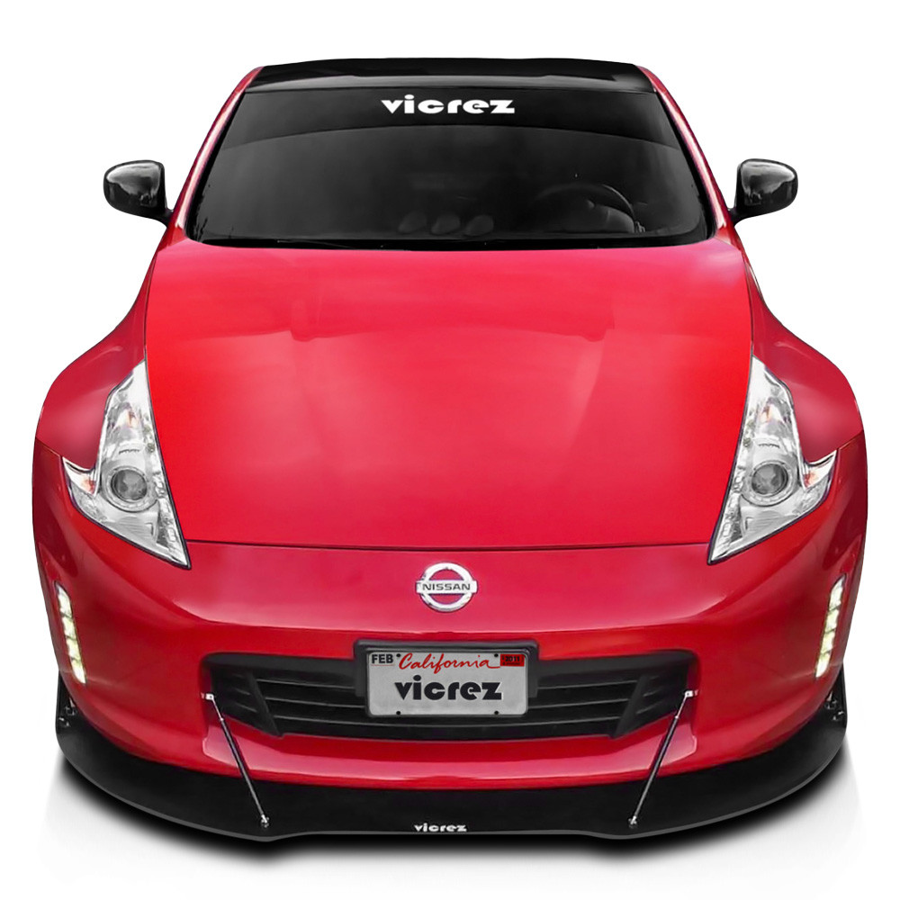 Vicrez® vz100658-DC - VZ3 Style Front Bumper Splitter with Support Rods