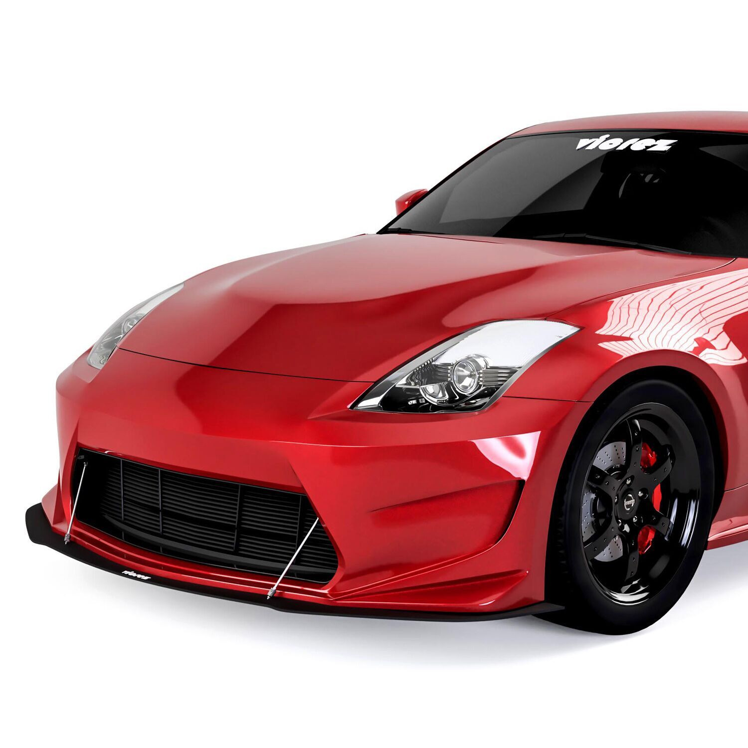 Vicrez® vz101076-DC - Front Bumper Splitter with Support Rods for Amuse ...