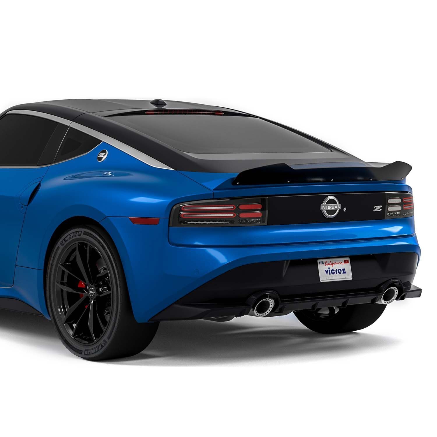 Vicrez® VZ101275-SBI - Satin Black Ice Rear Wicker Bill Add-on Spoiler