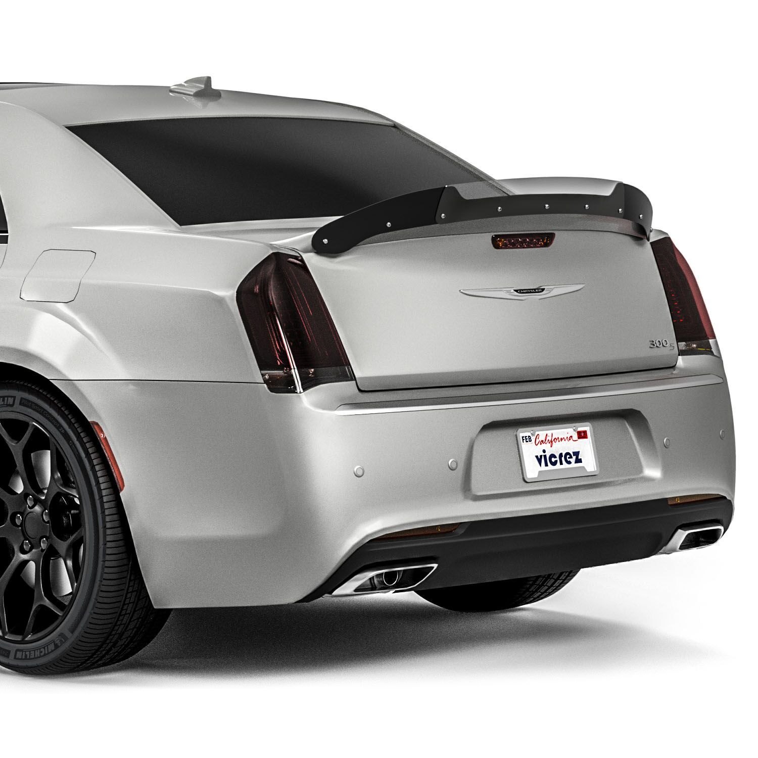 Vicrez® VZ101276-MB - Matte Black Rear Wicker Bill Add-on Spoiler