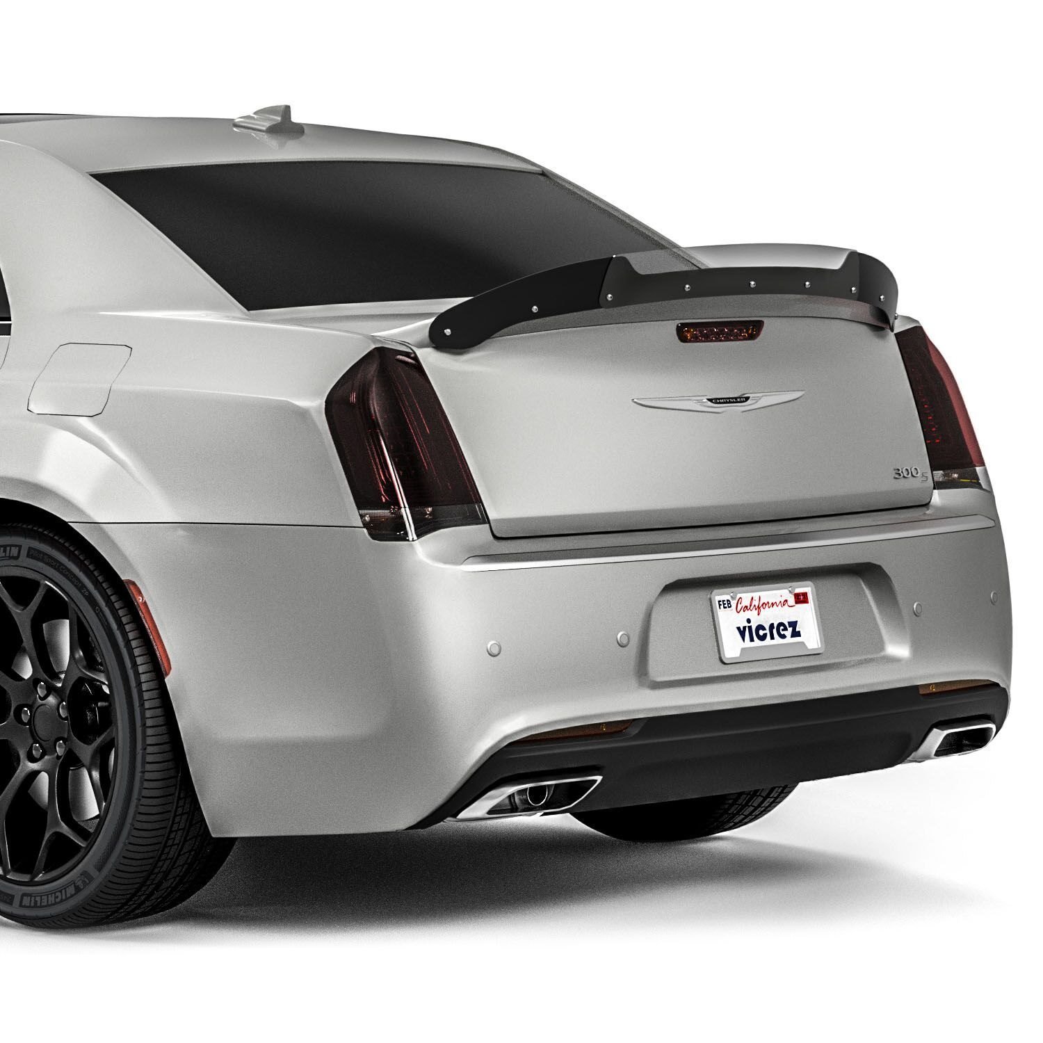 Vicrez® VZ101276-SBI - Satin Black Ice Rear Wicker Bill Add-on Spoiler